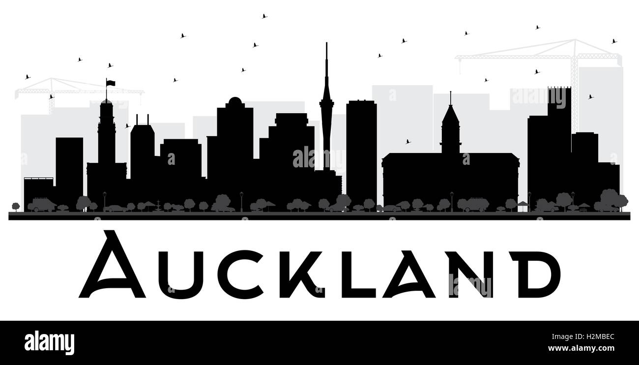 Auckland city skyline illustration Cut Out Stock Images & Pictures - Alamy