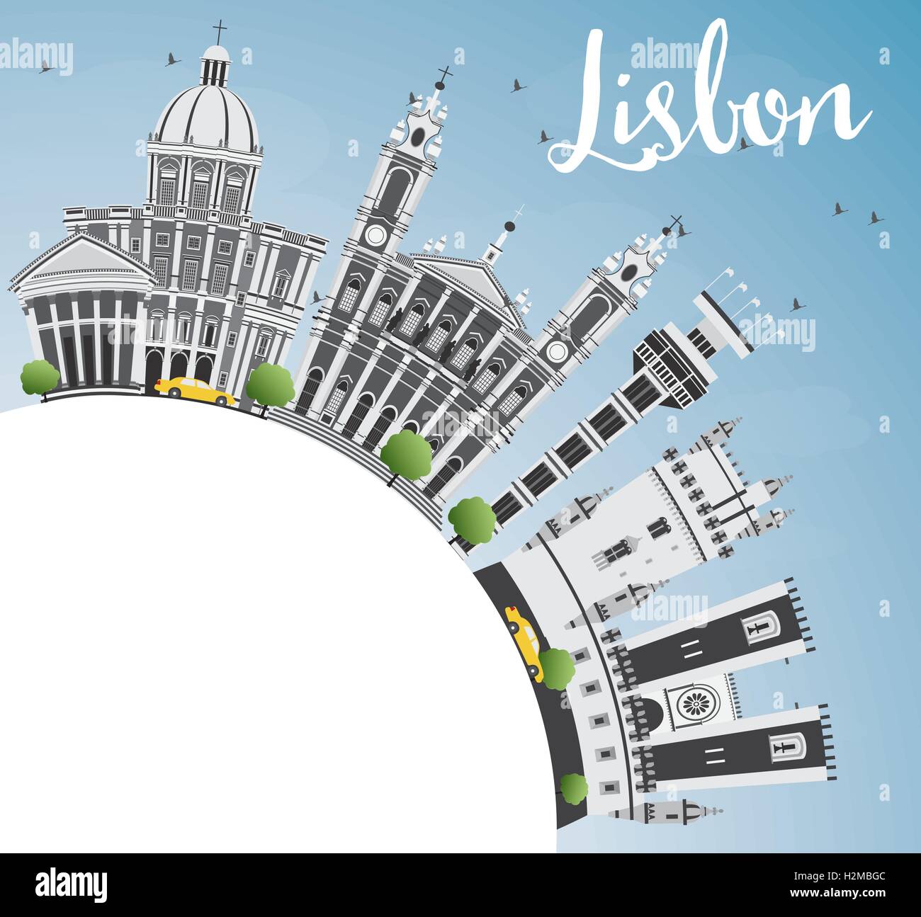 Lisbon skyline view Stock Vector Images - Alamy