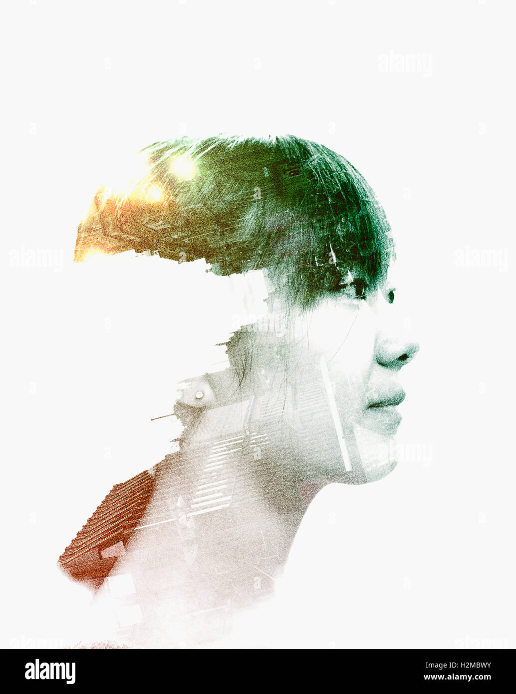 People silhouette double exposure hi-res stock photography and images ...