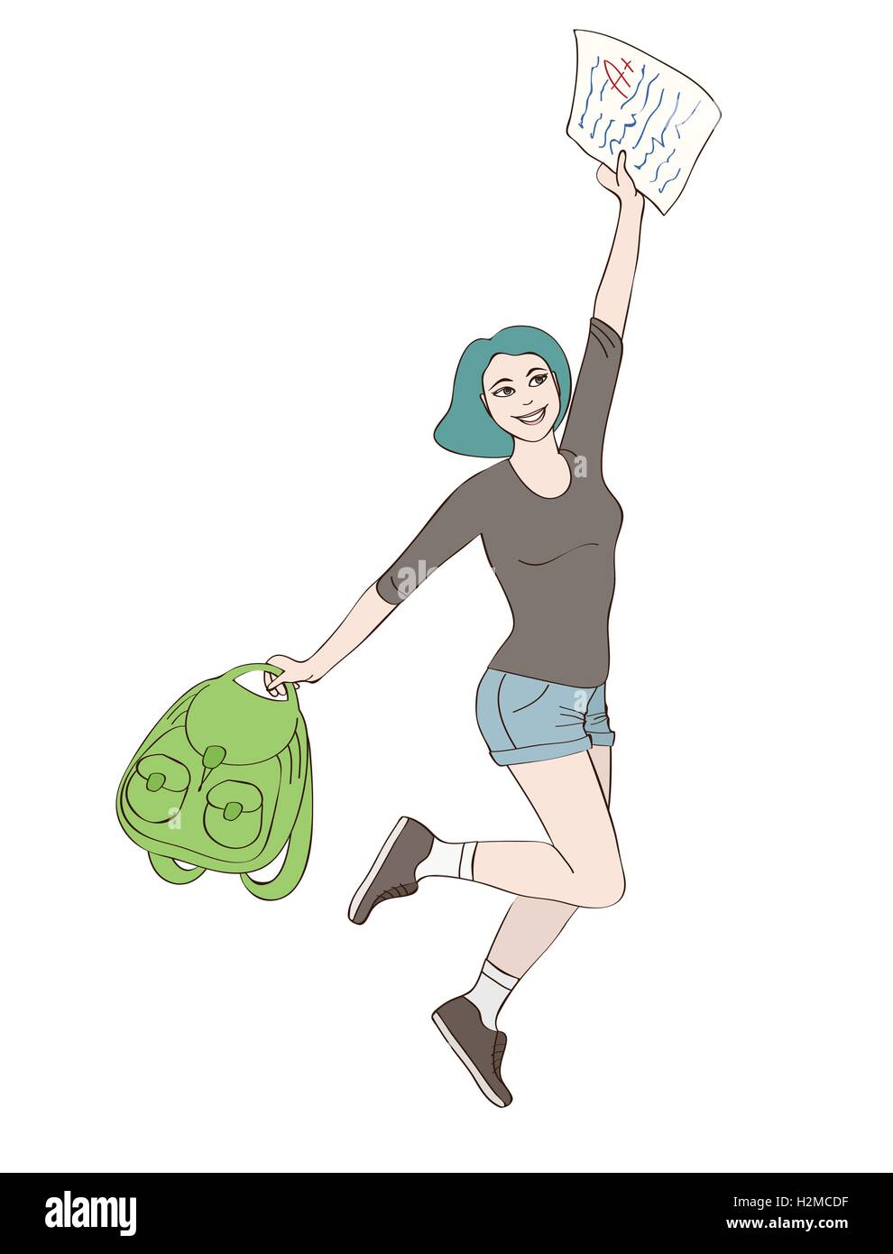 Happy girl student in Stock Vector Images - Alamy