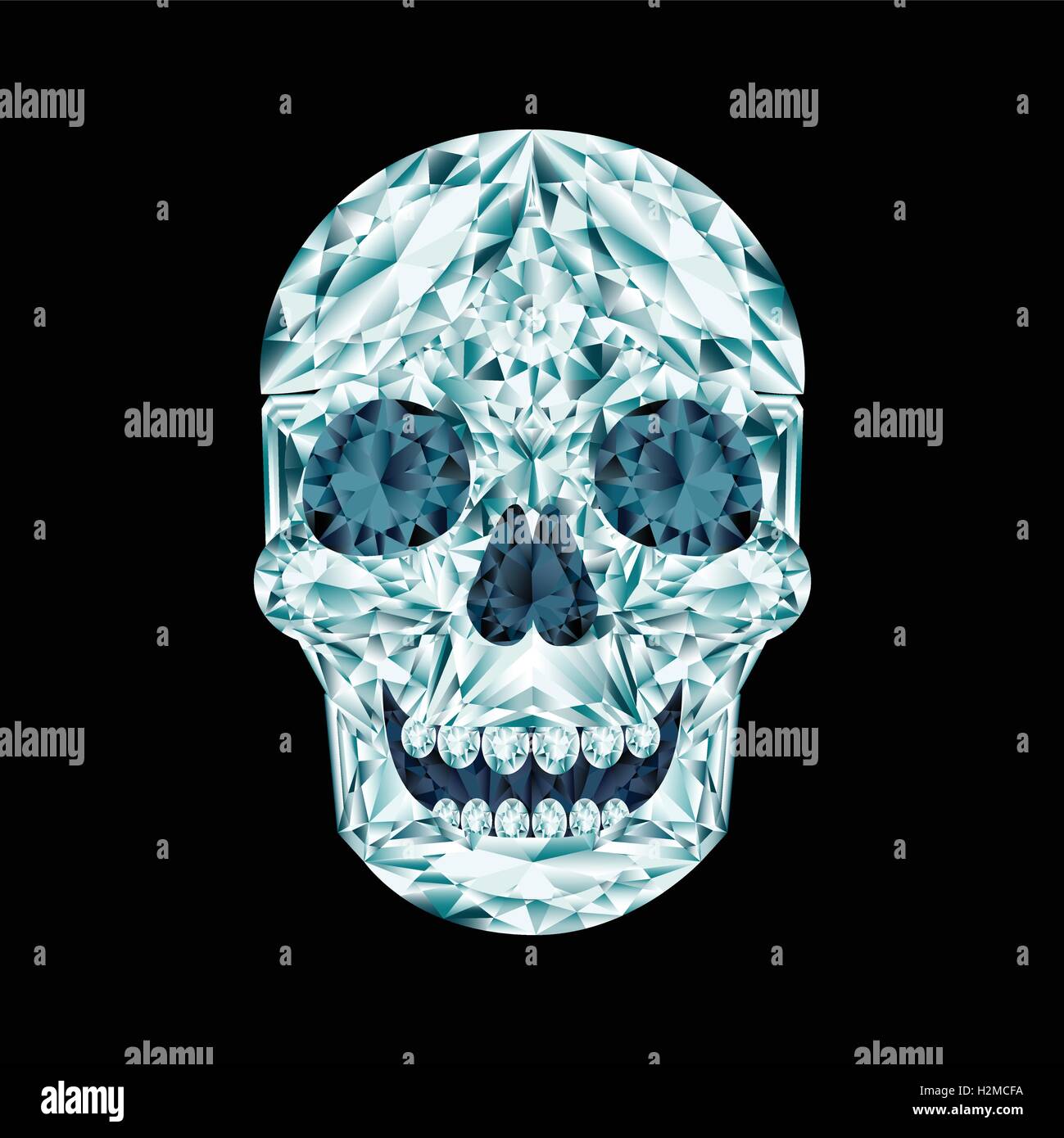 Diamond skull on black background Stock Vector Image & Art - Alamy