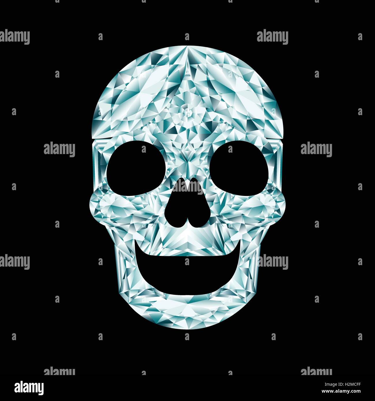 Diamond skull on black background Stock Vector Image & Art - Alamy