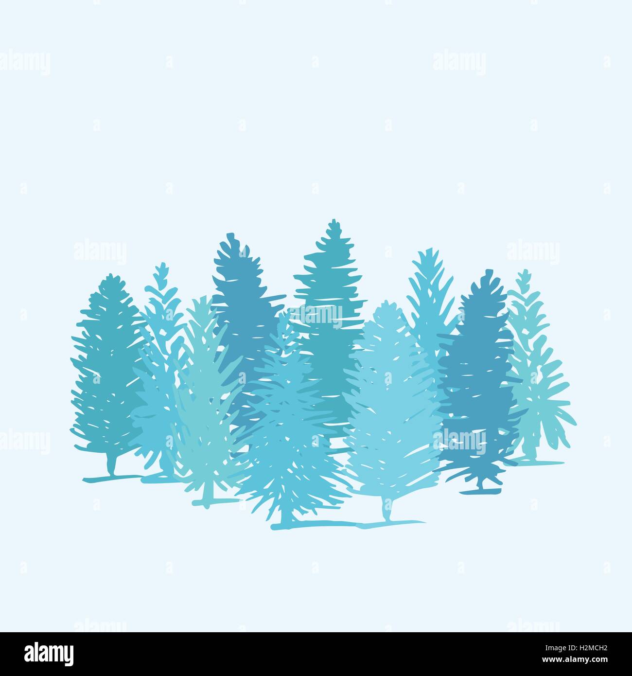 Pine tree forest blue Stock Vector Images - Alamy