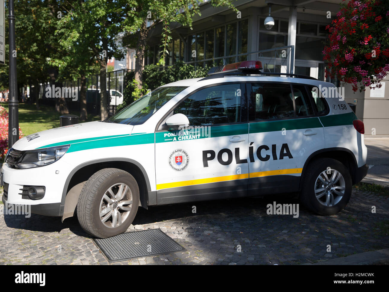 Police car parked in Bratislava Slovakia Stock Photo - Alamy