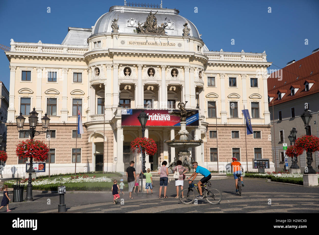 Blue skies over the Opera House in Bratislava Slovakia Stock Photo - Alamy
