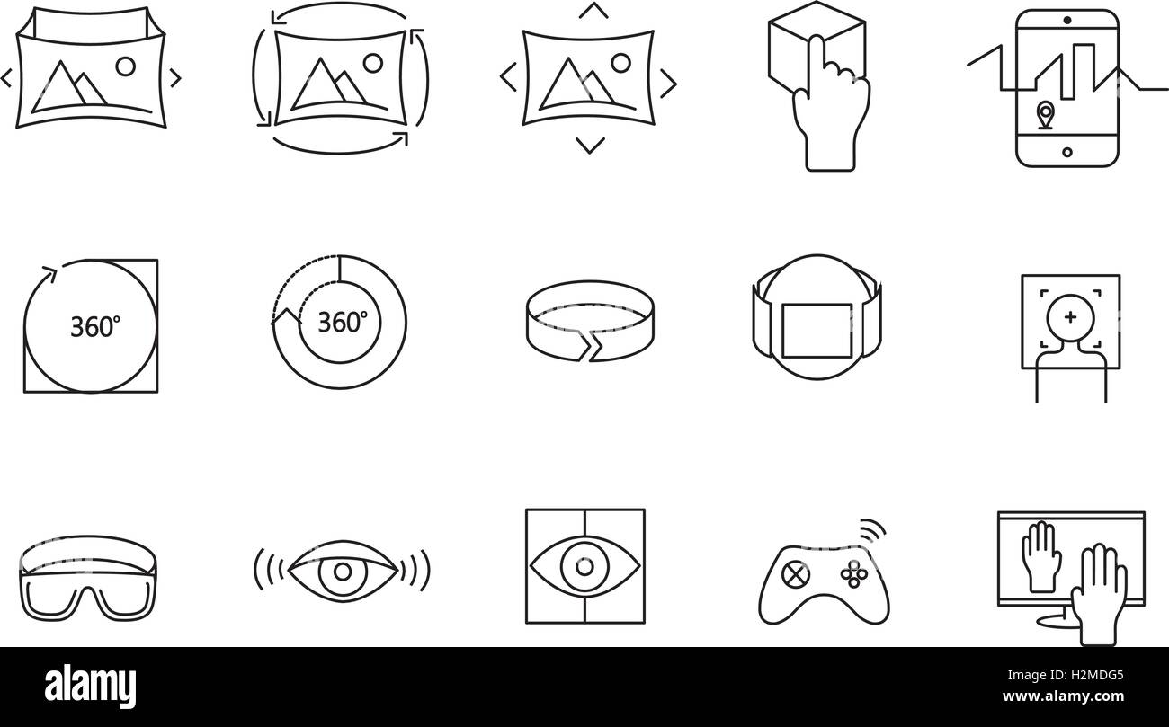 Simple Set of 360 VR icons Stock Vector Image & Art - Alamy