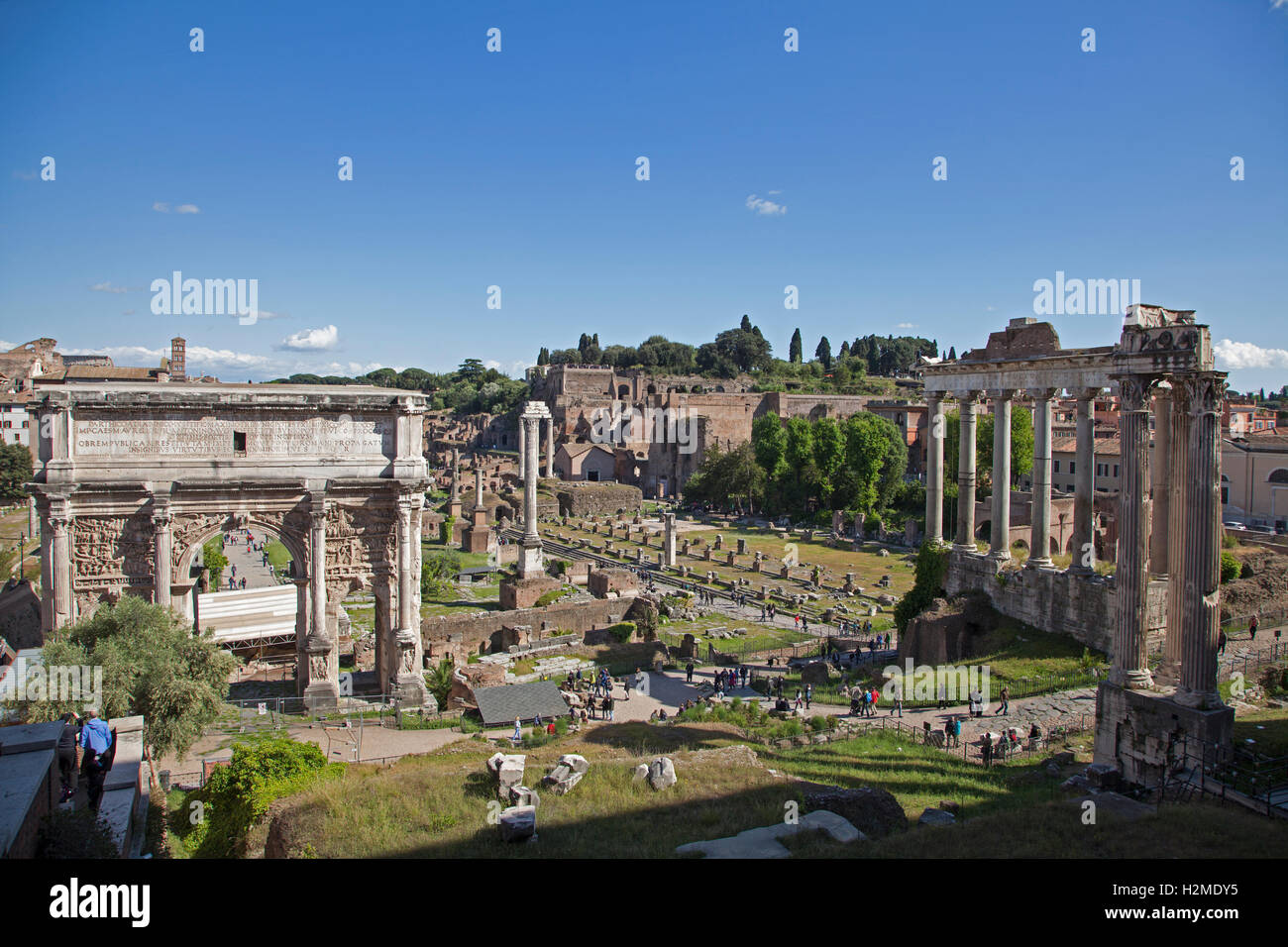 The Forum viewed from the Capitol with the Arch of Septimus Severus ...