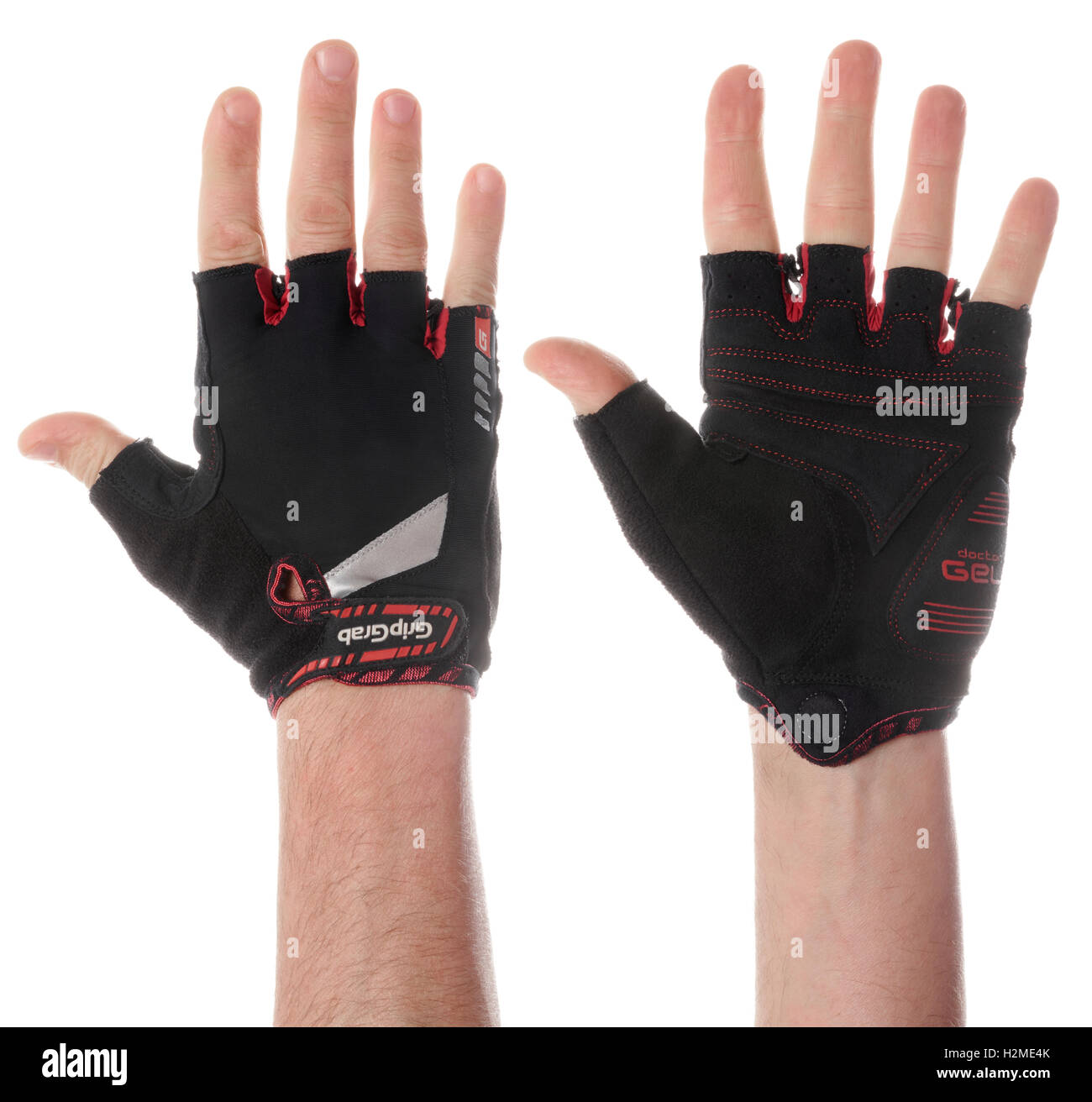 Fingerless cycling glove on white background Stock Photo - Alamy