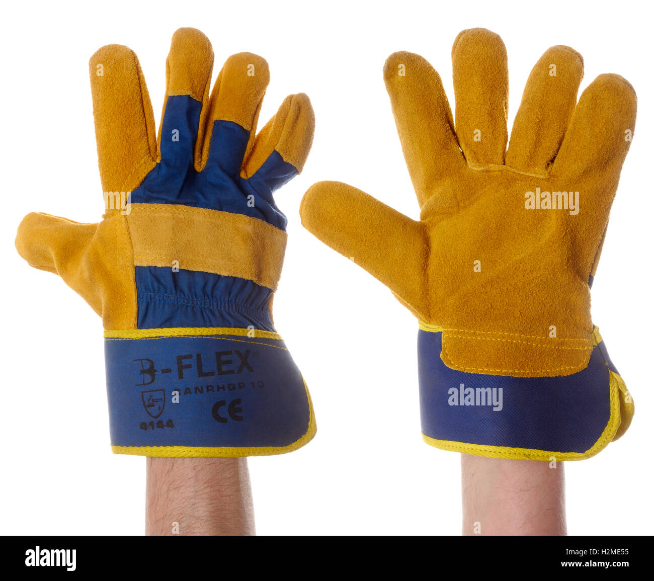 Rigger work glove on white background Stock Photo - Alamy