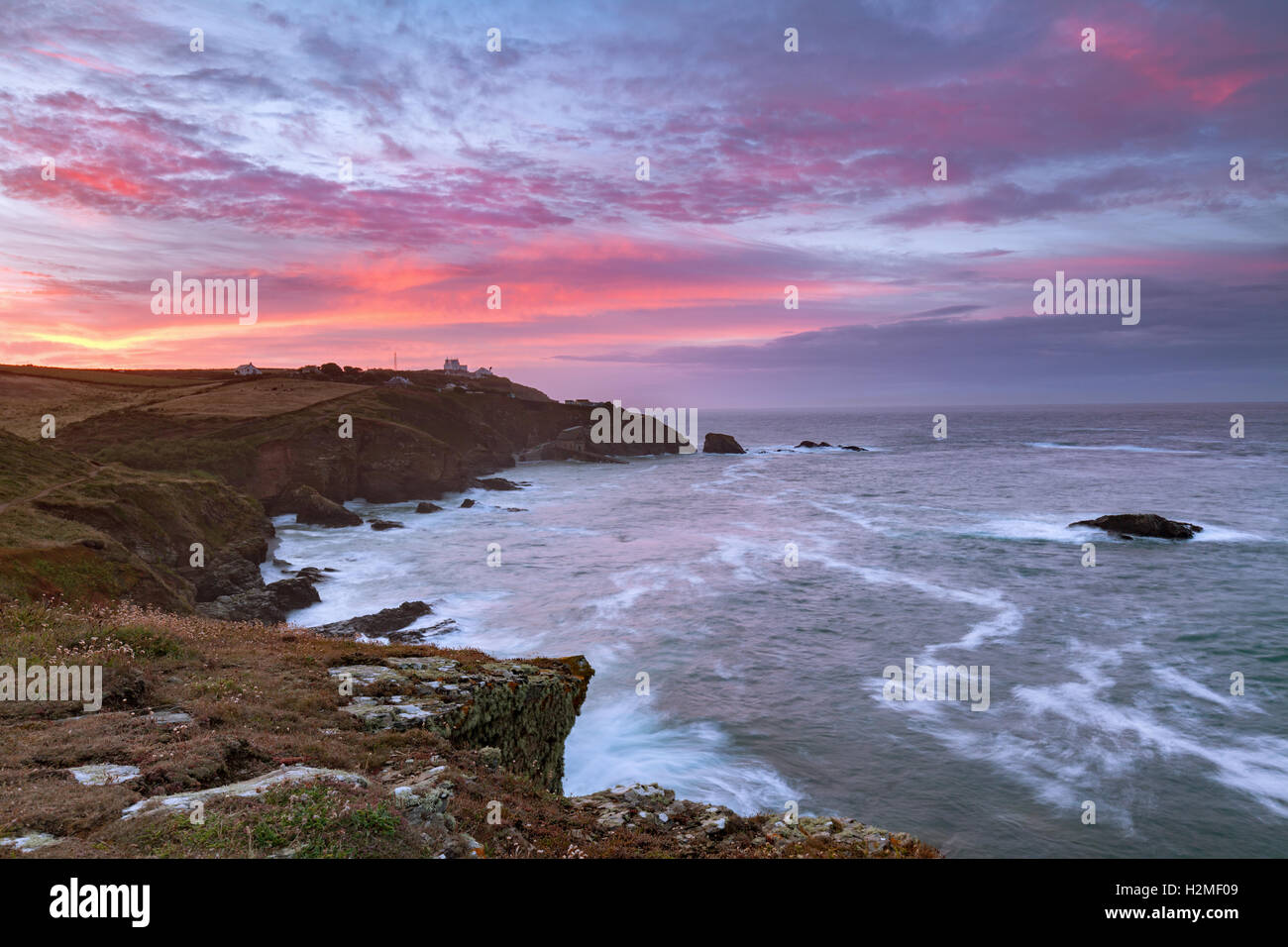 Lizard Point sunrise, Cornwall UK Stock Photo - Alamy