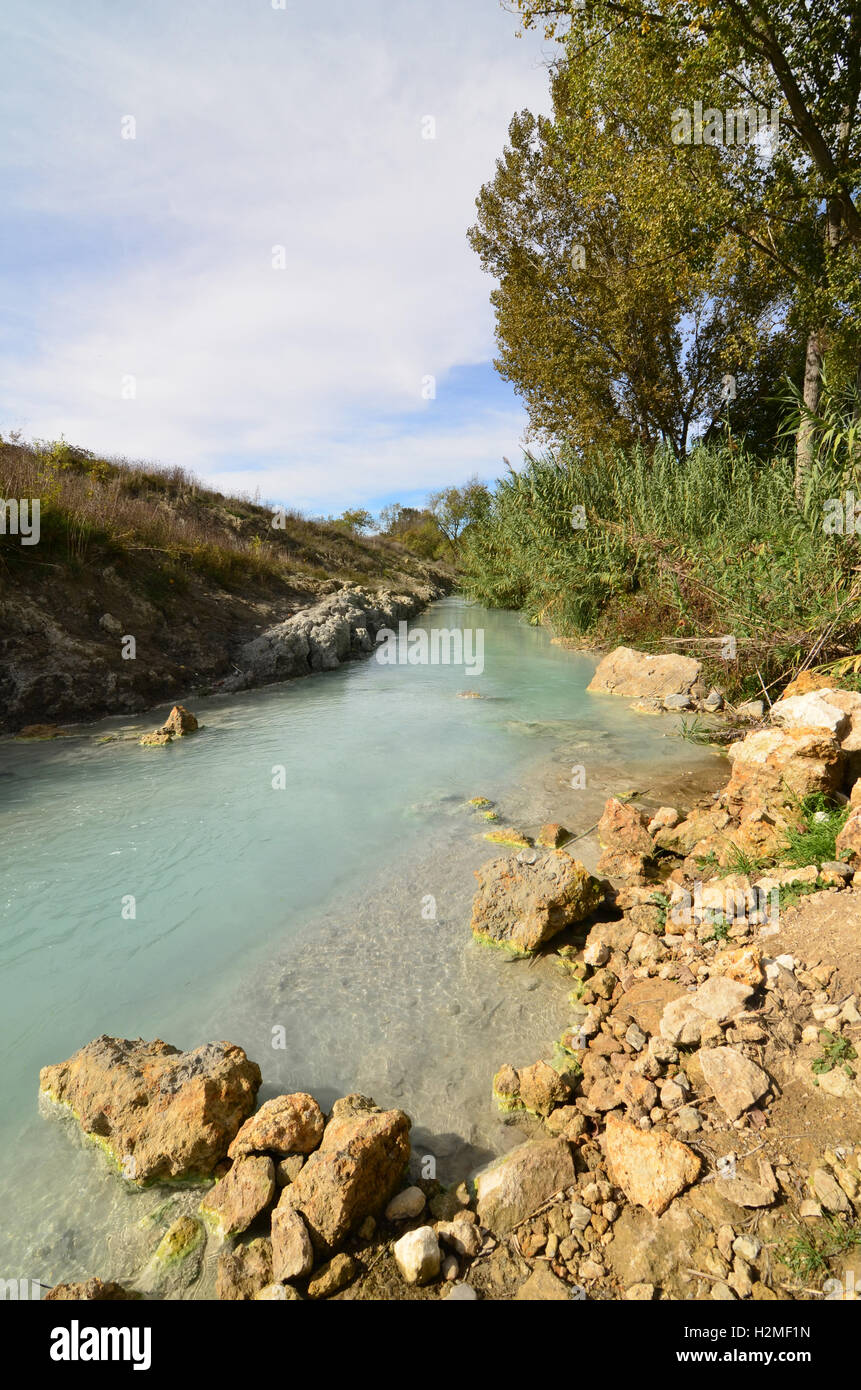 Gorgeous view of Saturnia's thermal hot spring in Italy Stock Photo - Alamy