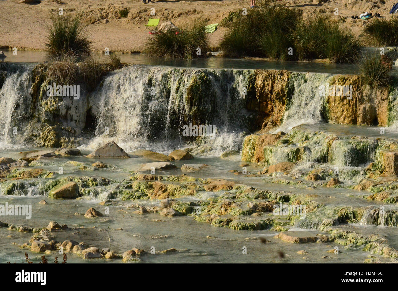 Natural thermal bath and hot spring in Tuscany Italy Stock Photo - Alamy