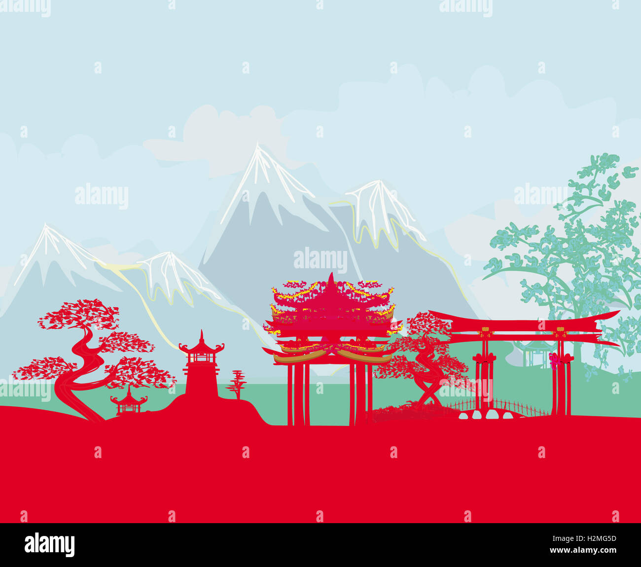 Asian abstract landscape Stock Photo - Alamy