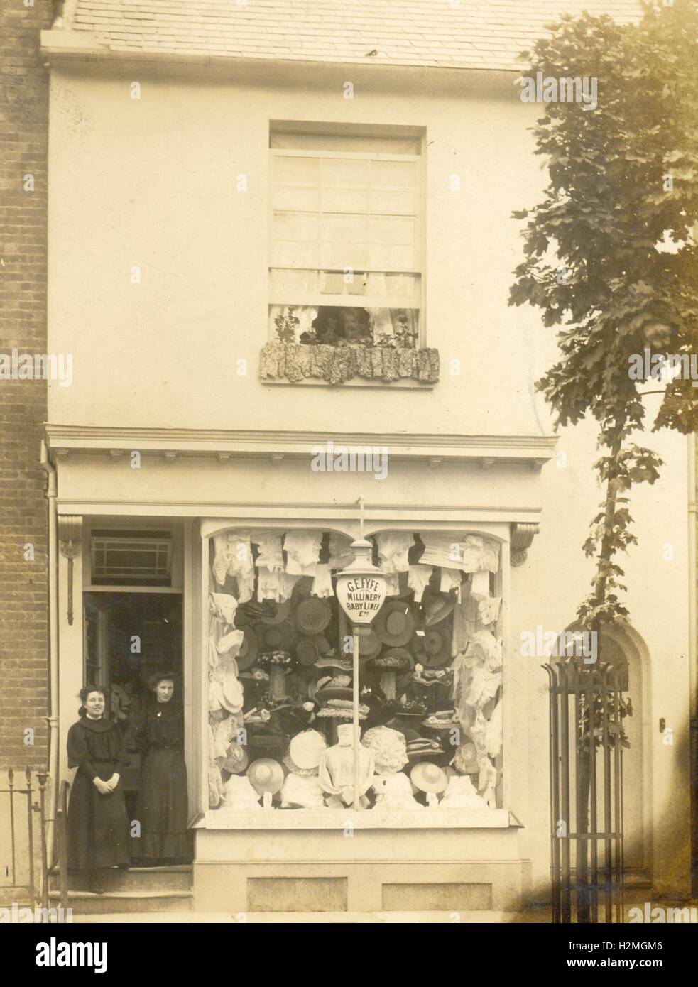 Photograph of window display of G E Fyffe's Millinery and Baby Linen ...