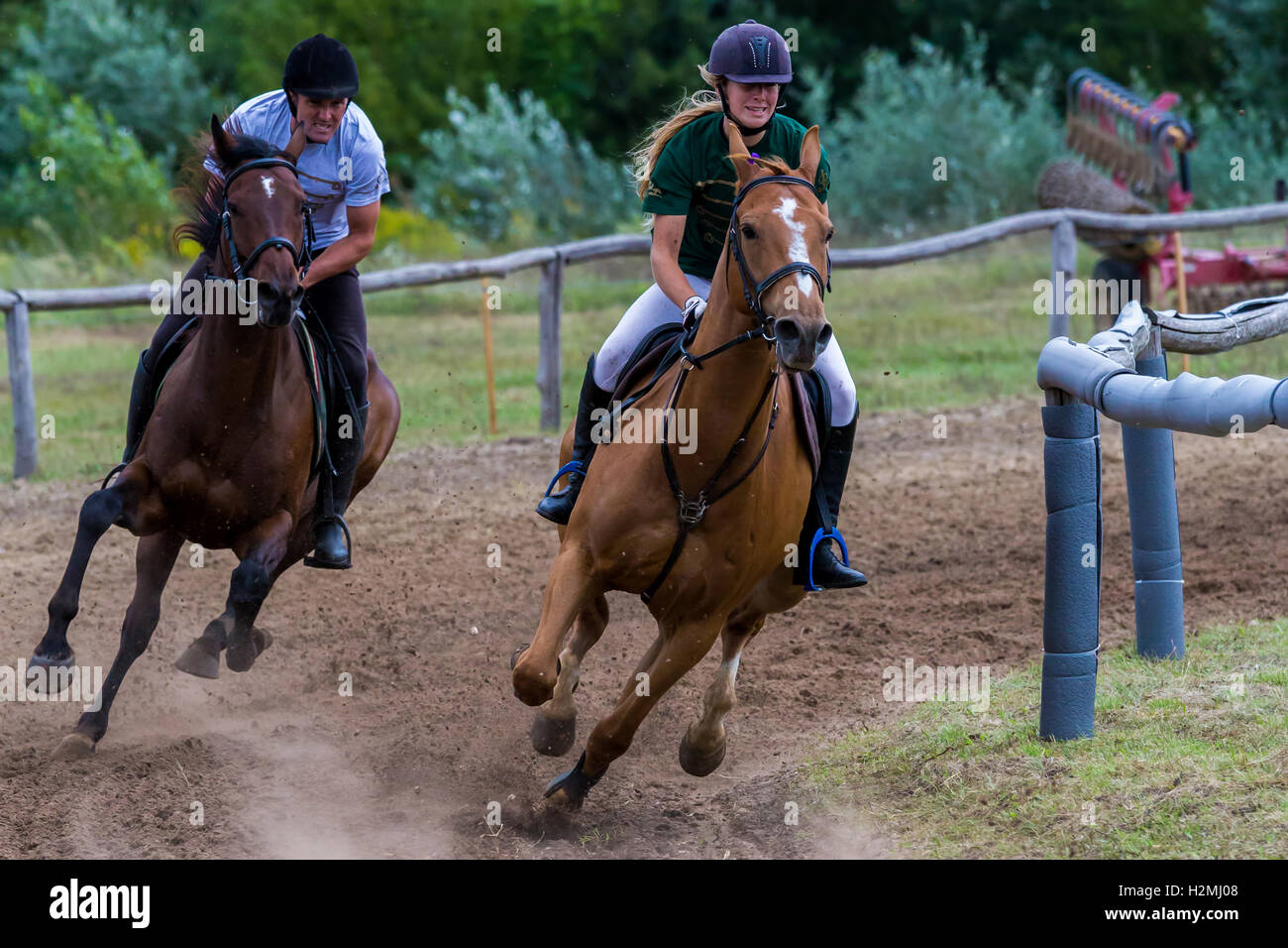 National horse gallop race from Hungary, (race Festetics, village ...