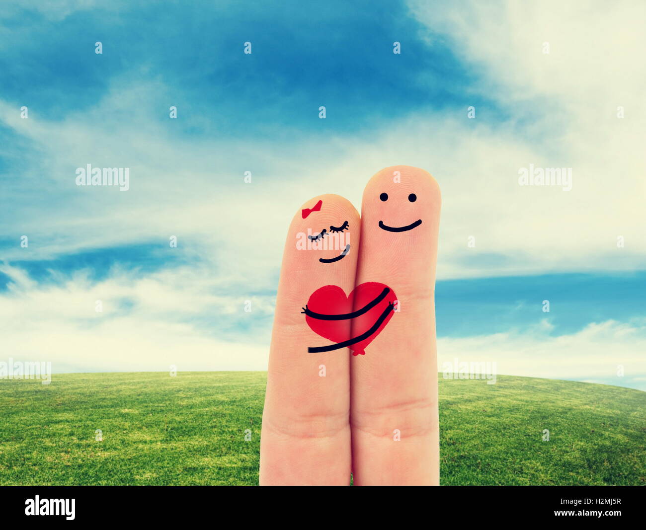 finger in love on nature Stock Photo - Alamy