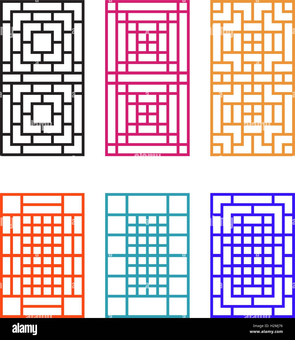 Japanese ornament for door, window, wall and fence, vector Stock Vector ...