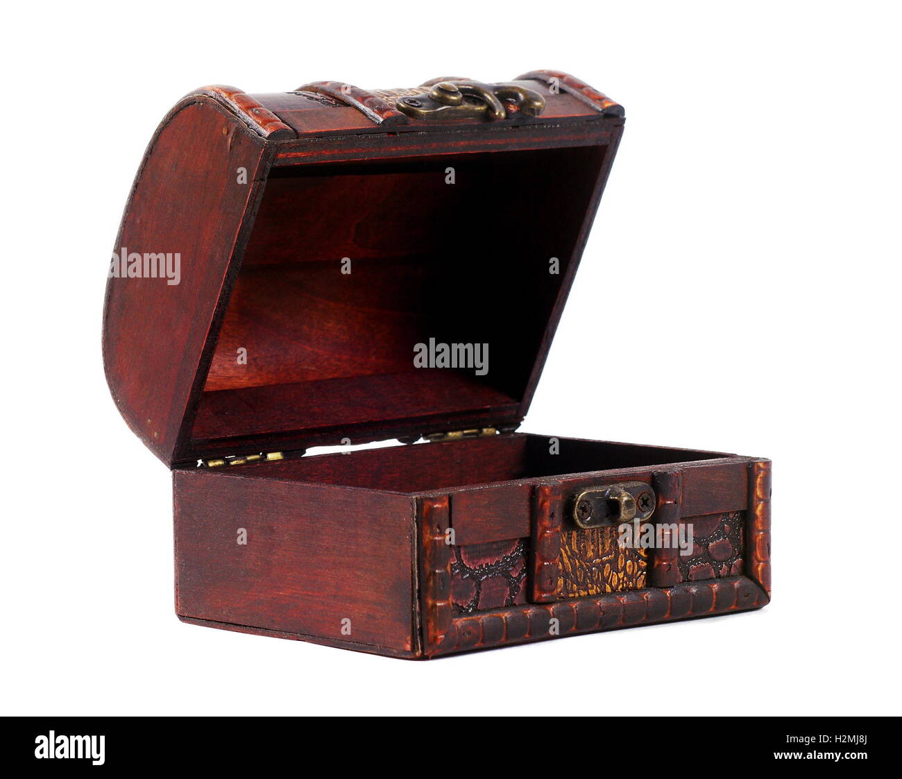 vintage treasure chest closeup on white Stock Photo - Alamy