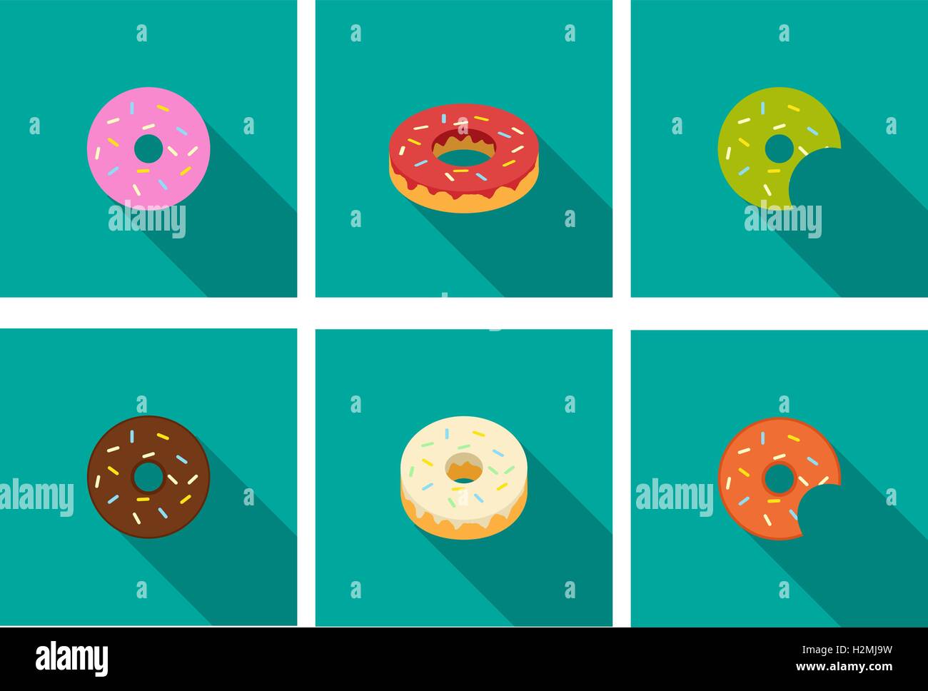 Donut icons in flat style, vector design Stock Vector Image & Art - Alamy