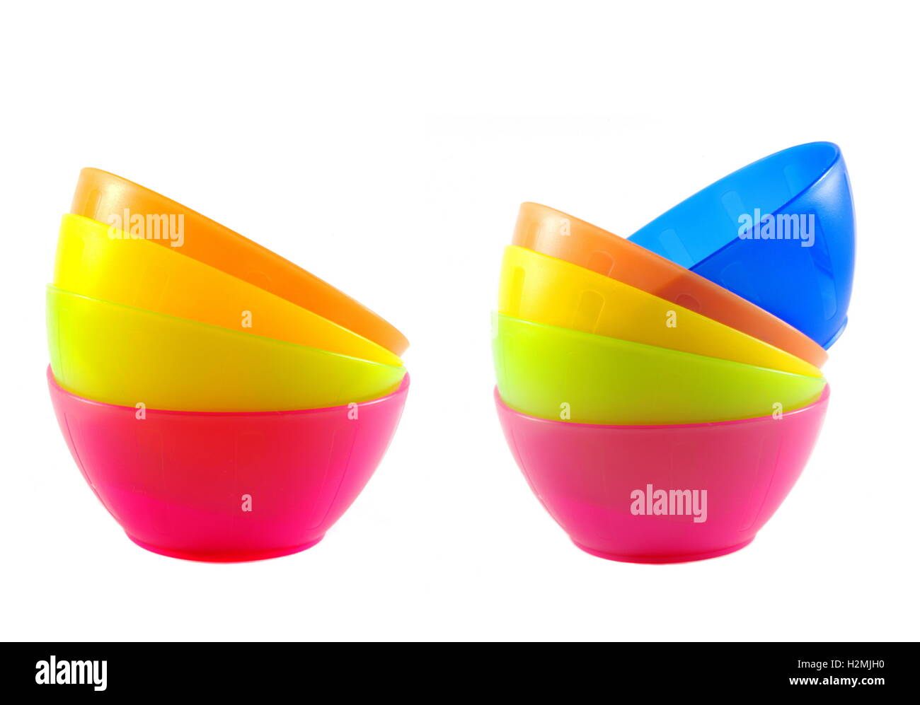 colorful bowls over white Stock Photo - Alamy