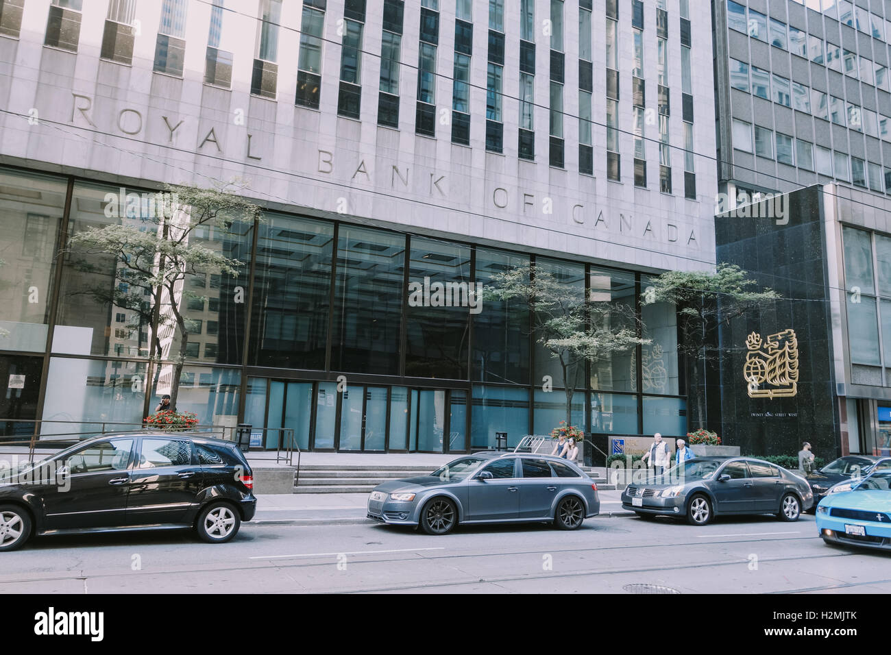 Royal bank office tower entrance Stock Photo - Alamy
