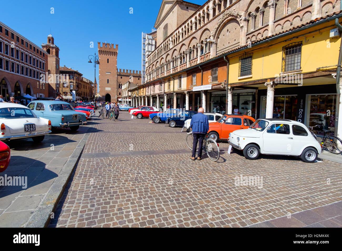 Ferrara, Italy -September 24, 2016. Exhibition of historical vehicles ...