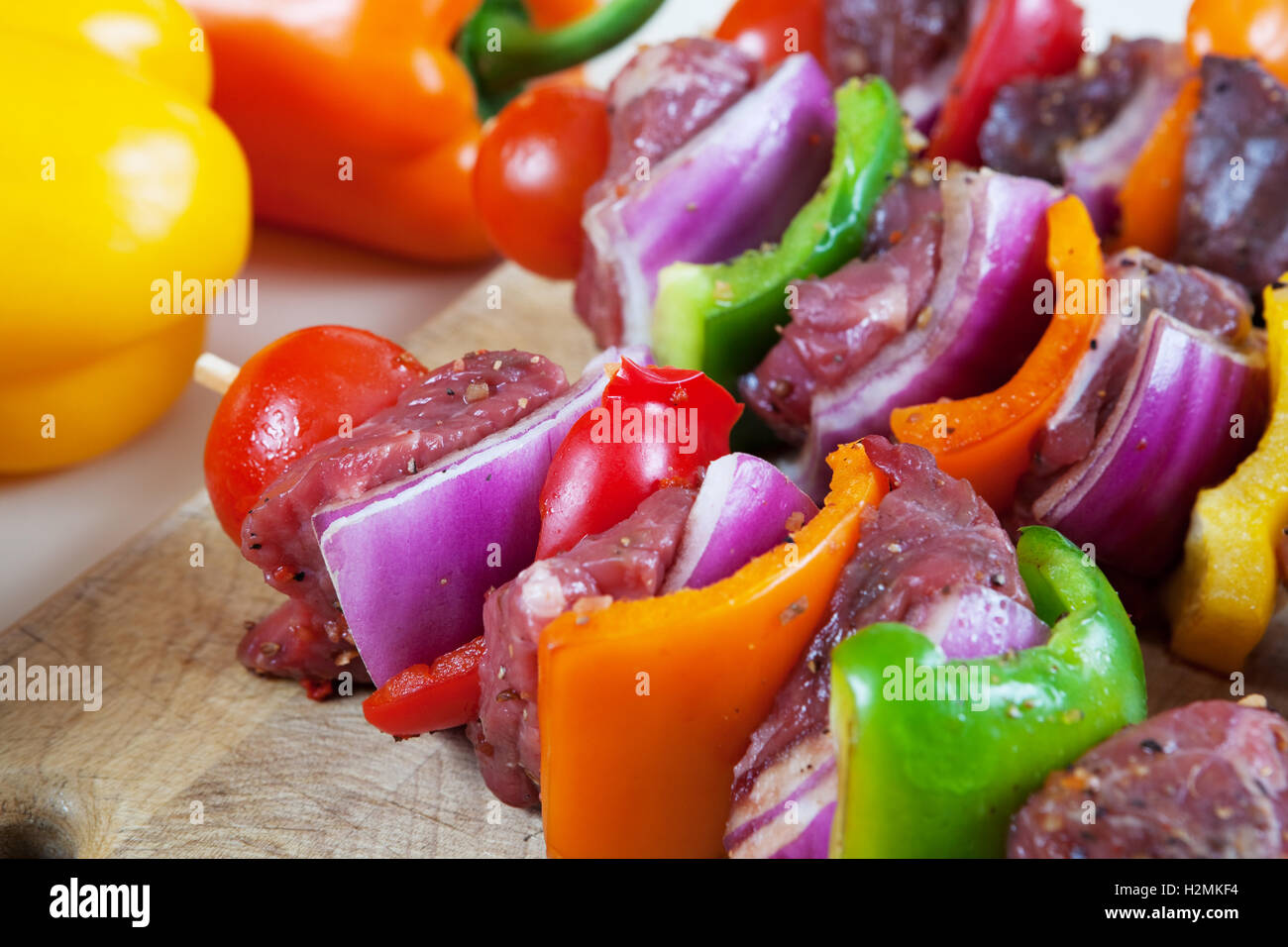 BBQ Ready Beef Kabobs Stock Photo - Alamy