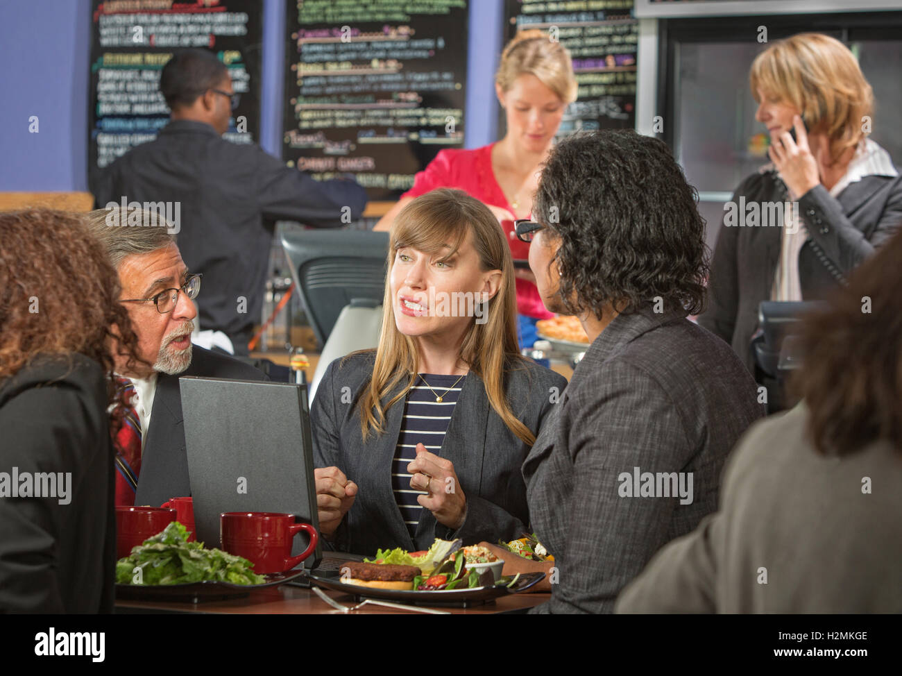 Diverse Business People Eating Stock Photo - Alamy