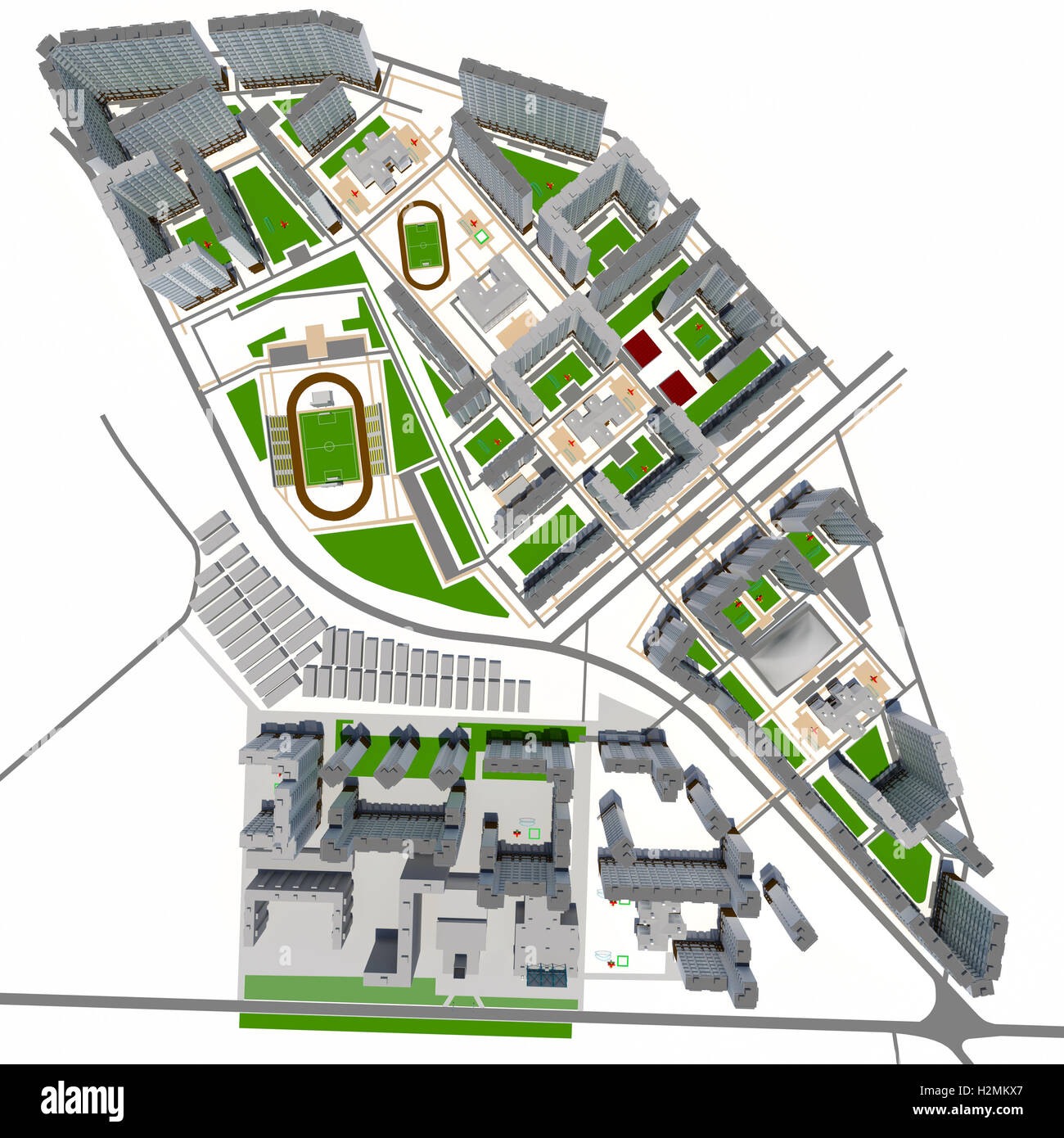 New town aerial view Cut Out Stock Images & Pictures - Alamy