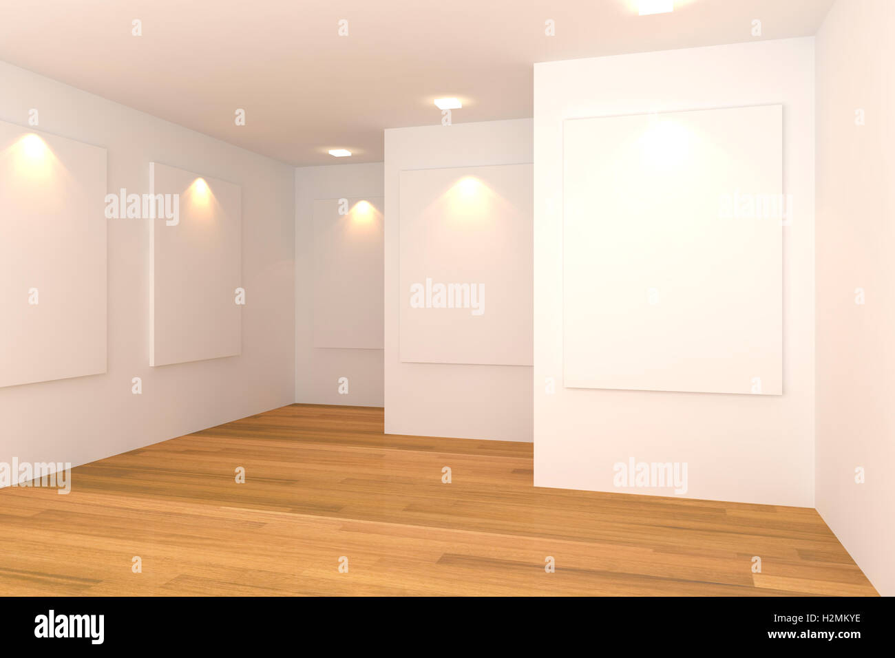 empty white gallery room Stock Photo - Alamy