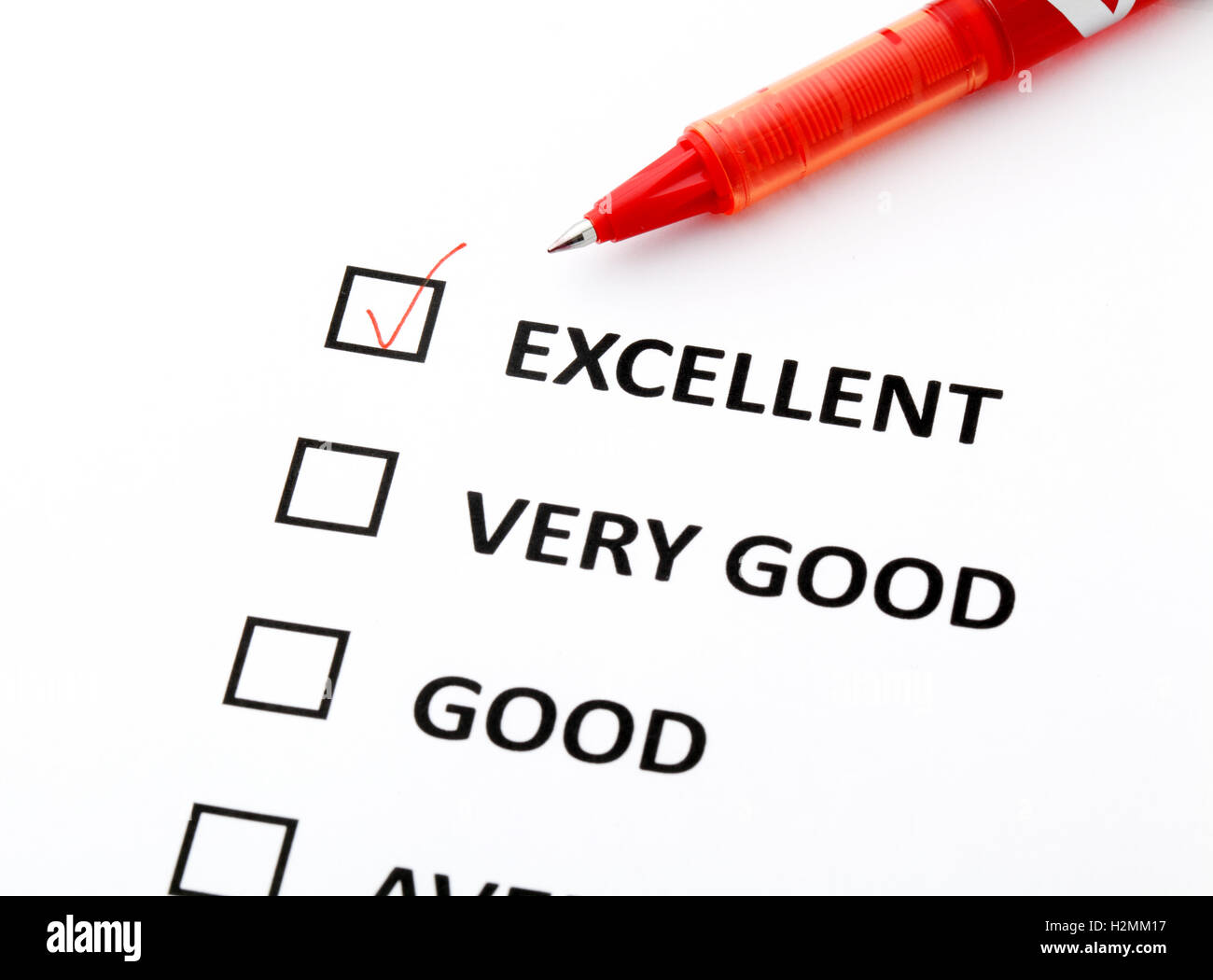 Performance check form Stock Photo - Alamy