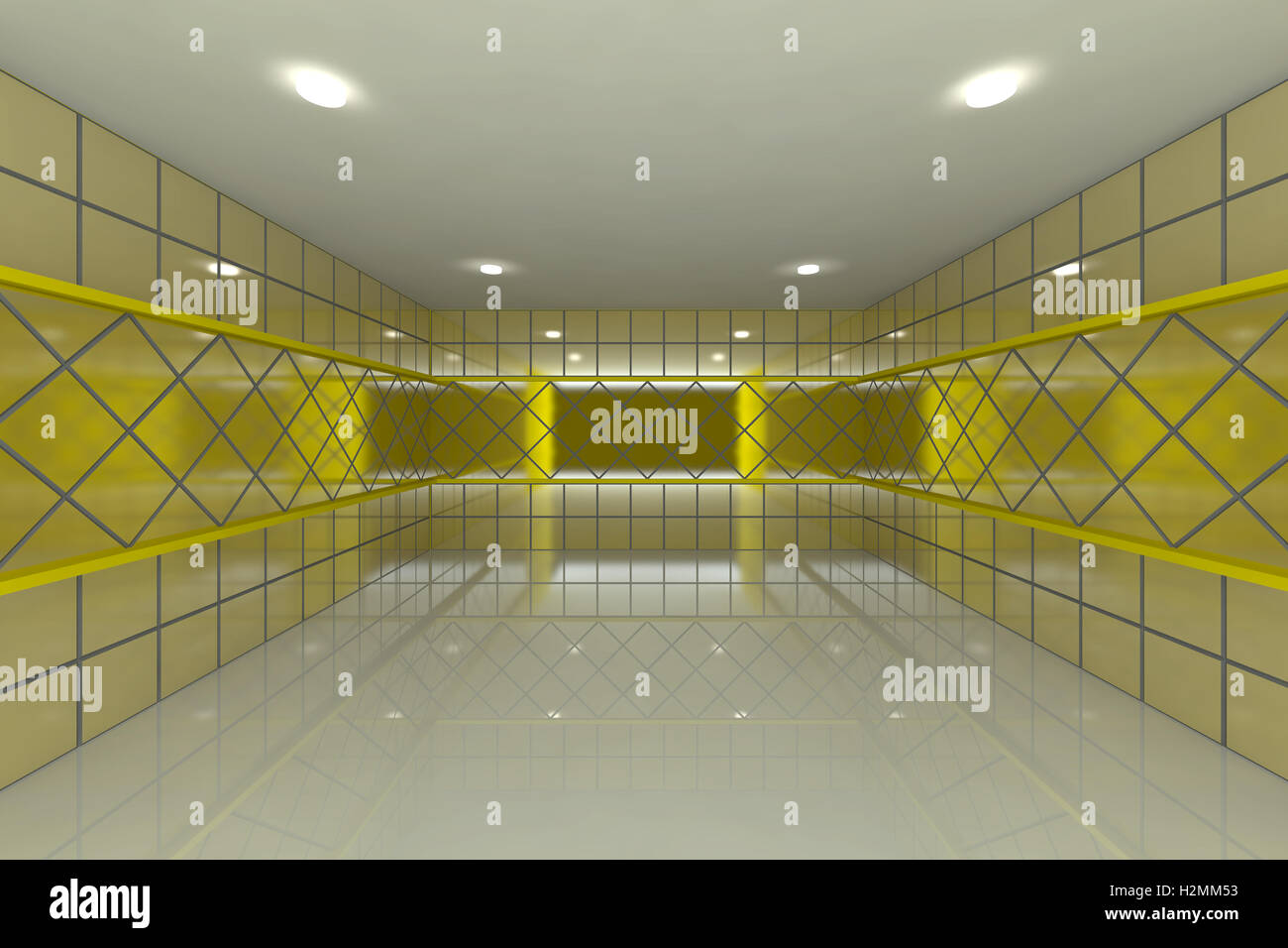 yellow tile wall design Stock Photo - Alamy
