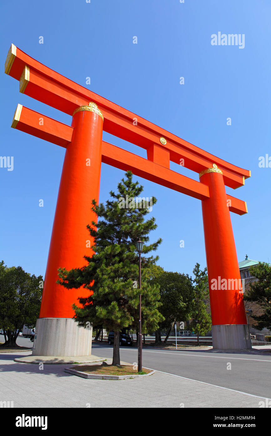 Torii with blue sky in Kyoto Stock Photo - Alamy