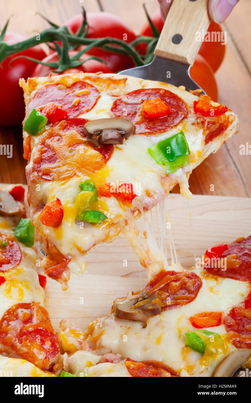 Cheese pizza stringy hi-res stock photography and images - Alamy