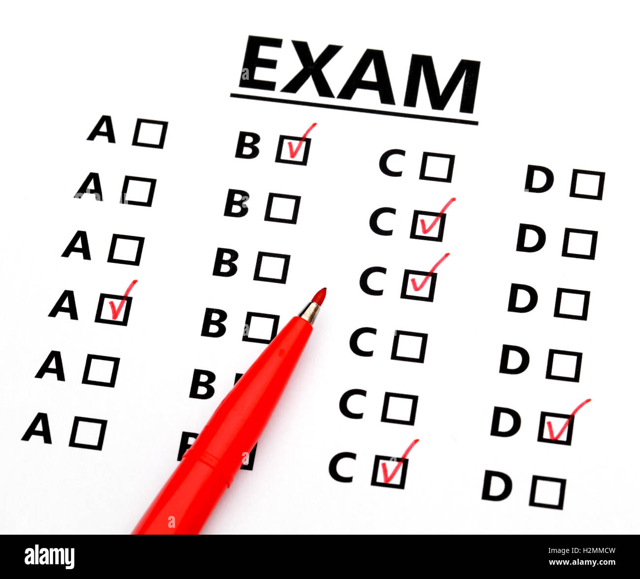 Exam answer sheet paper Cut Out Stock Images & Pictures - Alamy