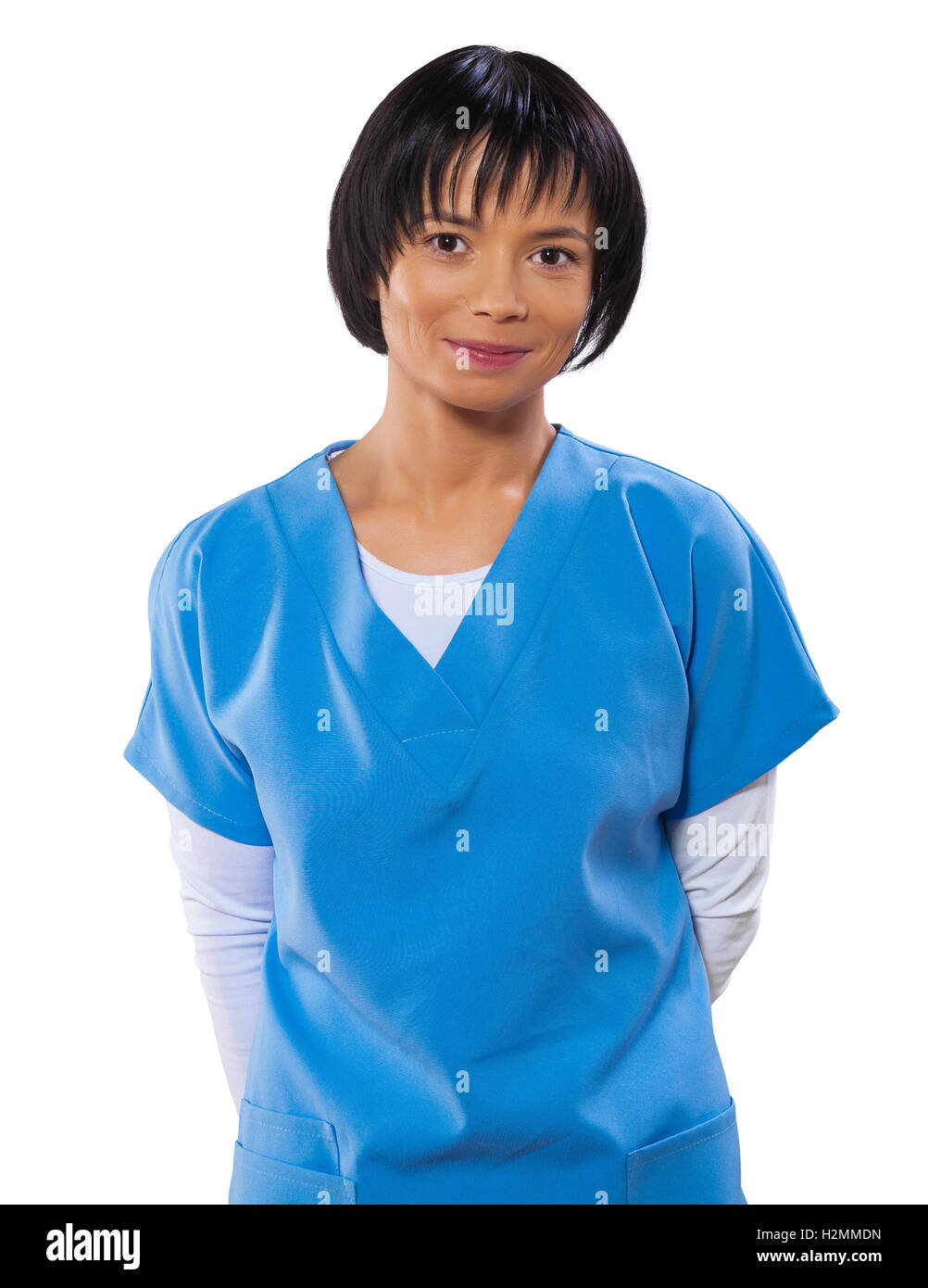 beautiful smiling asian femae doctor isolated Stock Photo - Alamy