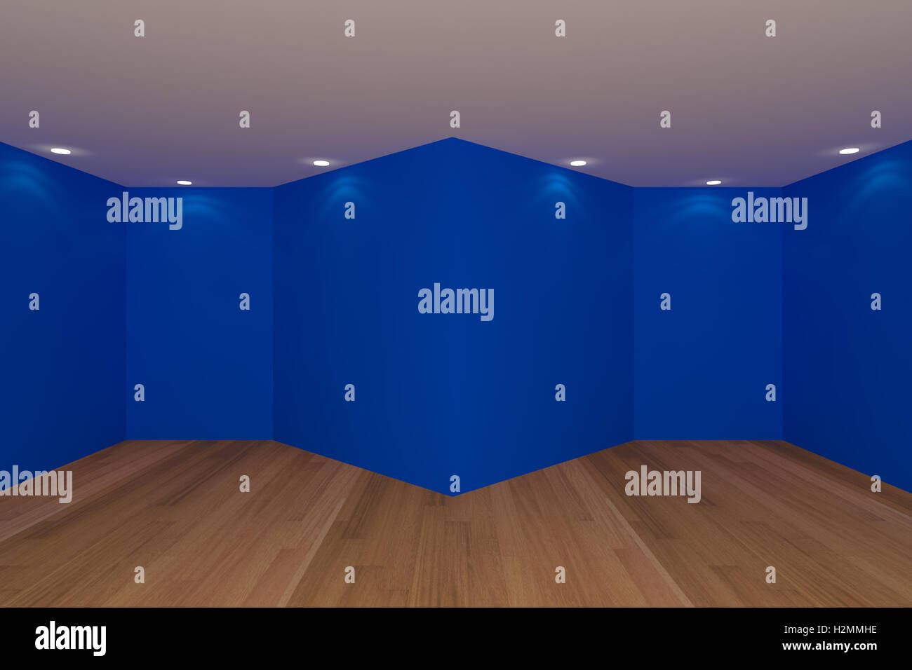 blue empty room Stock Photo - Alamy