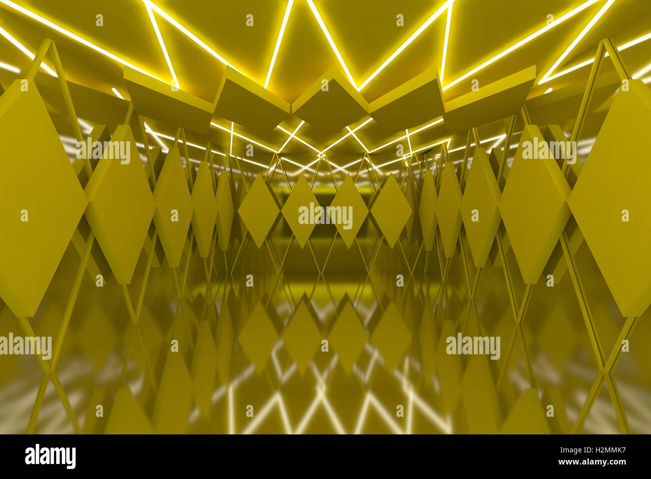 Abstract yellow wall in empty room Stock Photo - Alamy