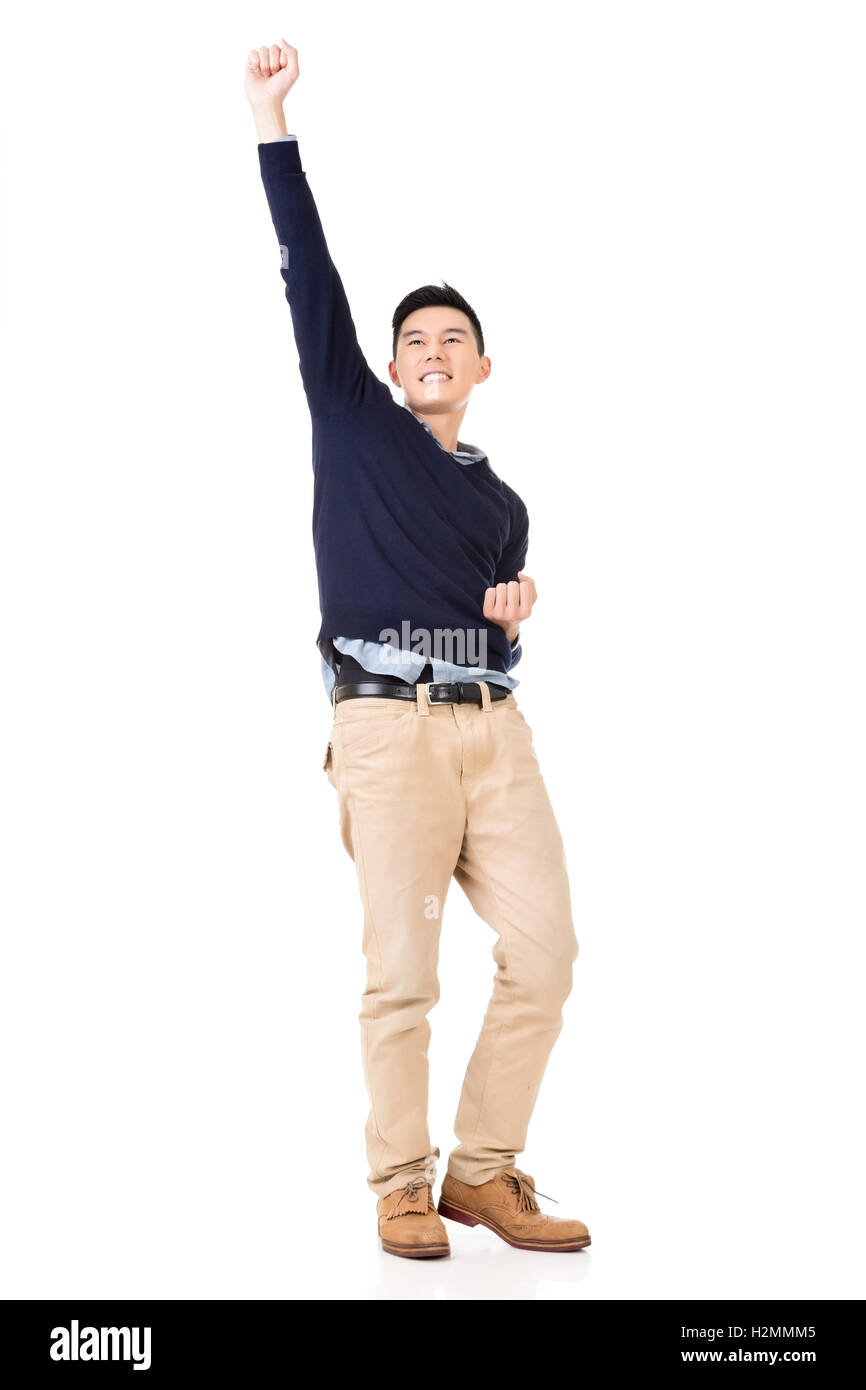 Excited Asian young man Stock Photo - Alamy