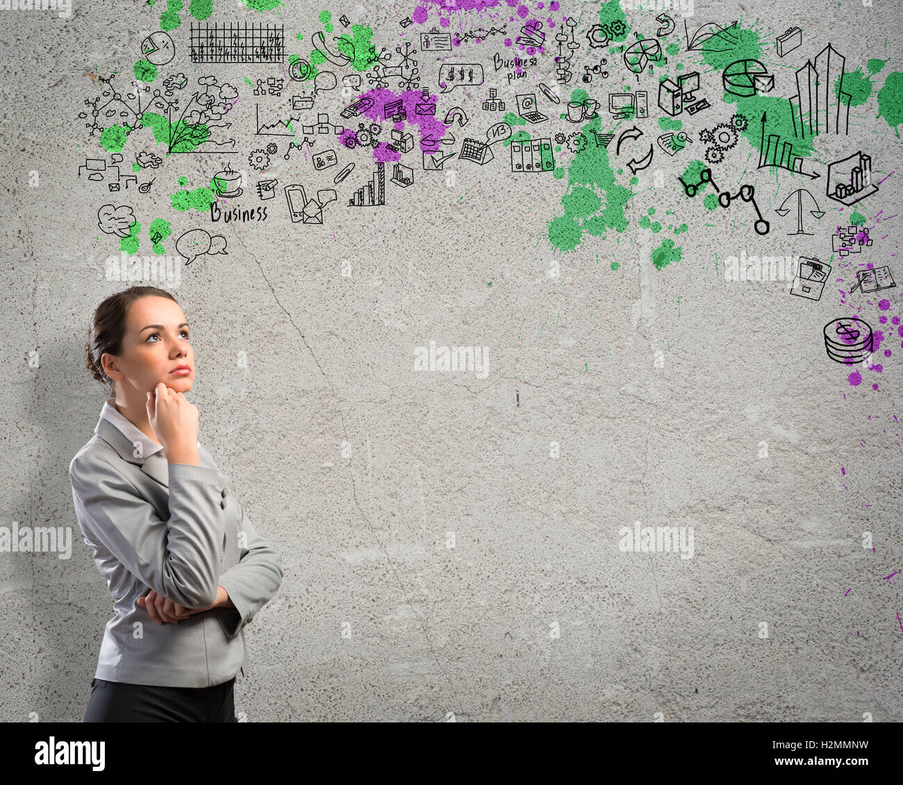 thinking business woman Stock Photo - Alamy
