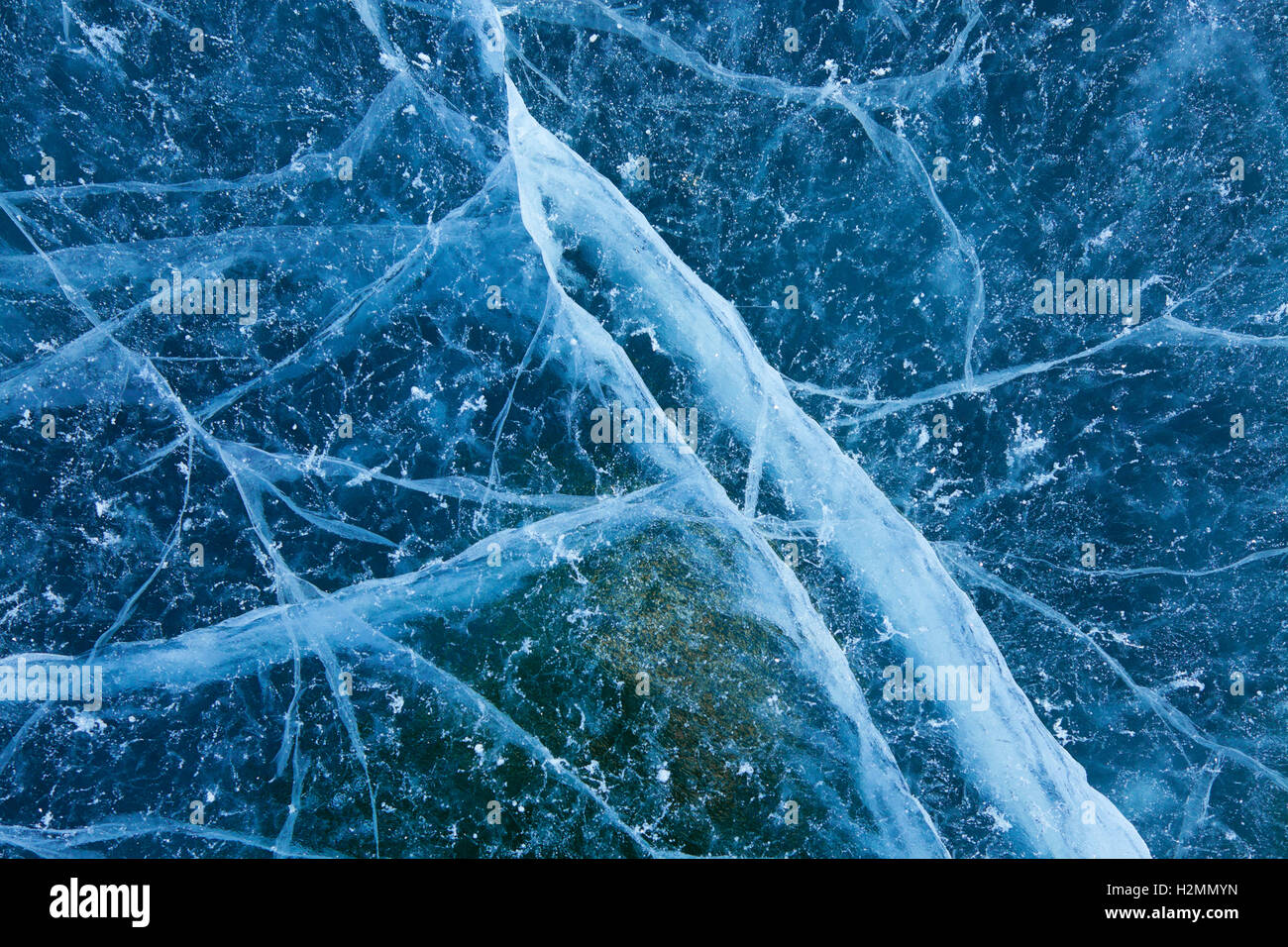 Blue Cracked Ice Background Stock Photo - Alamy