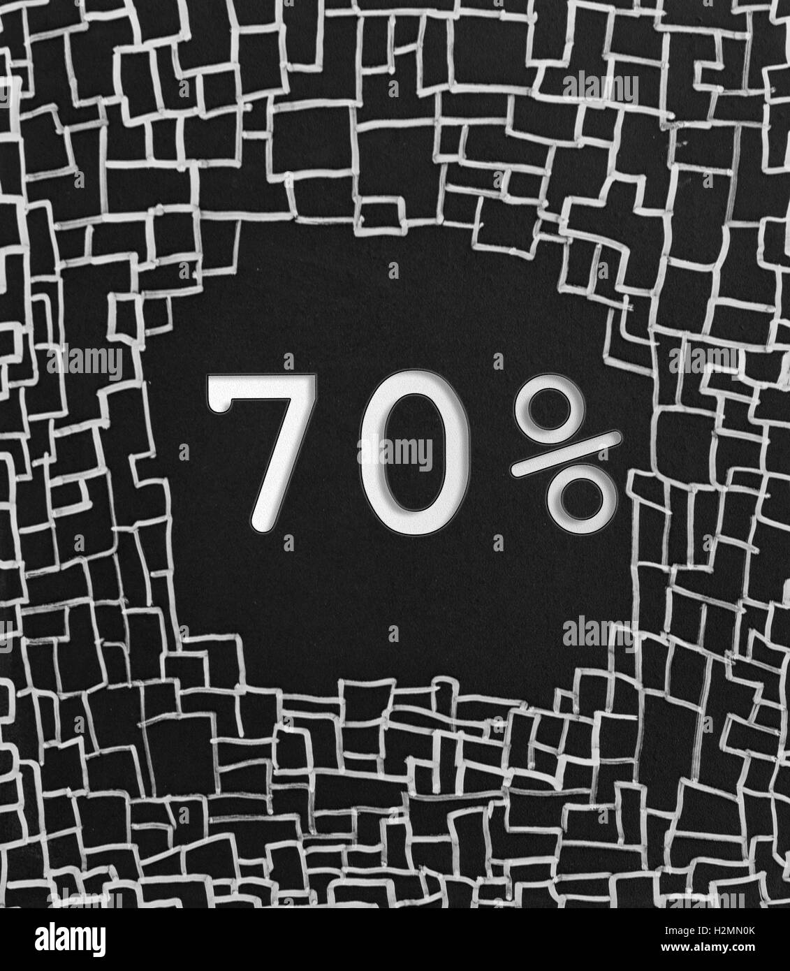 70% OFF written text on black abstract background Stock Photo - Alamy
