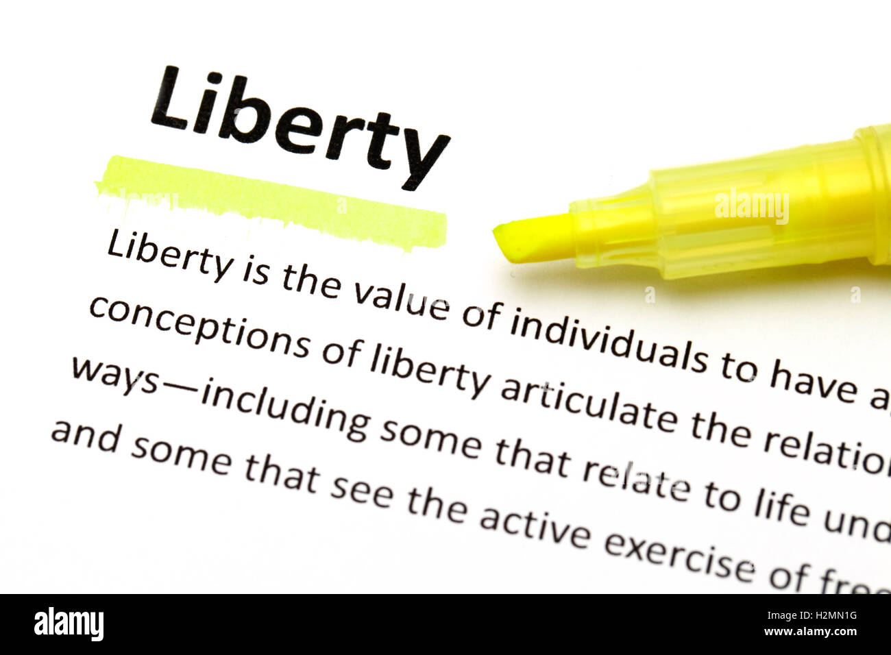 Definition of liberty Stock Photo - Alamy