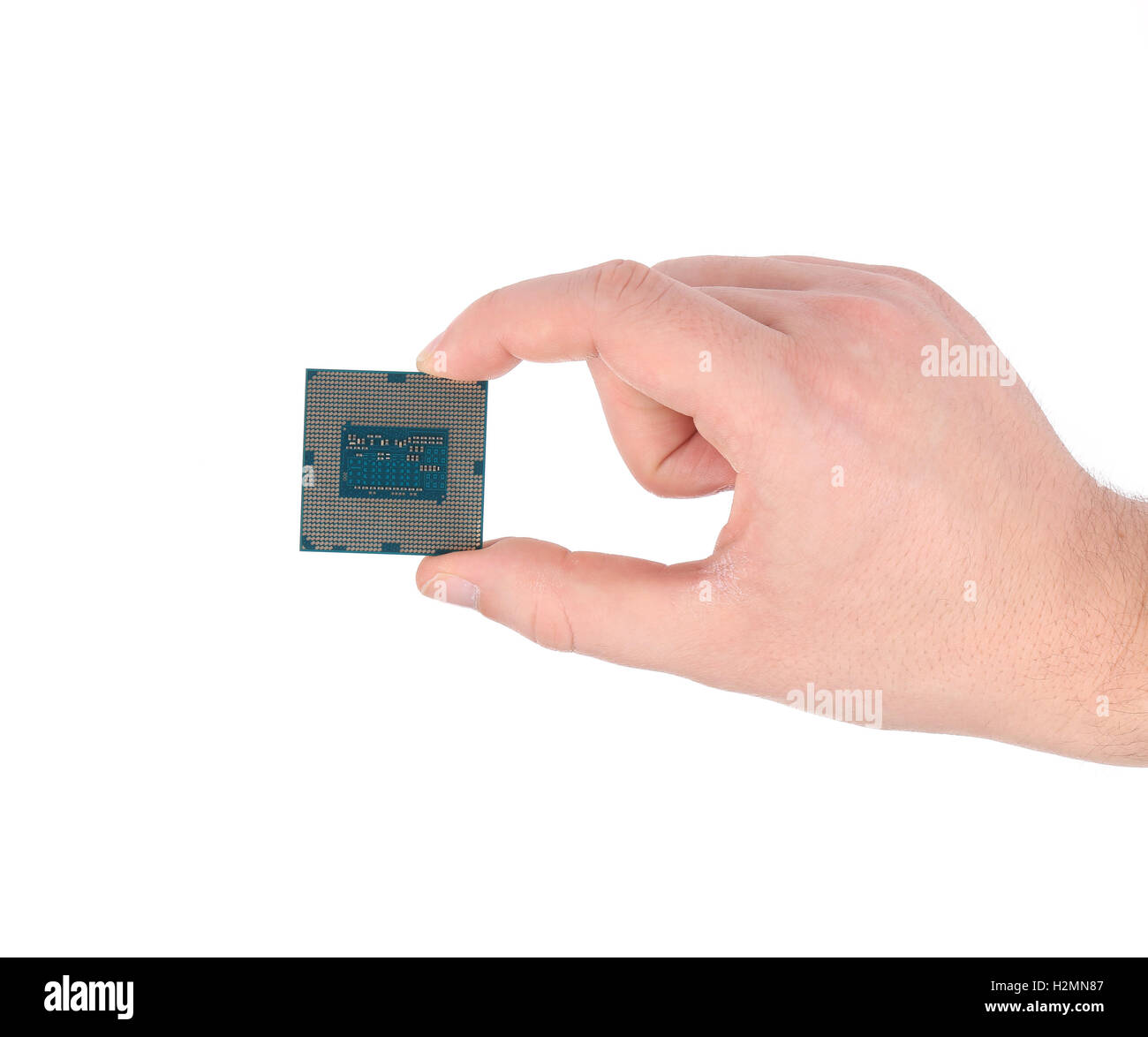 Hand holding a computer CPU chip Stock Photo - Alamy