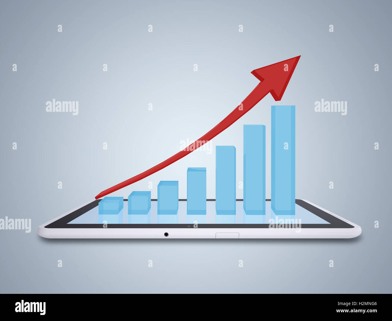 Tablet pc and growth chart on screen tablet Stock Photo - Alamy