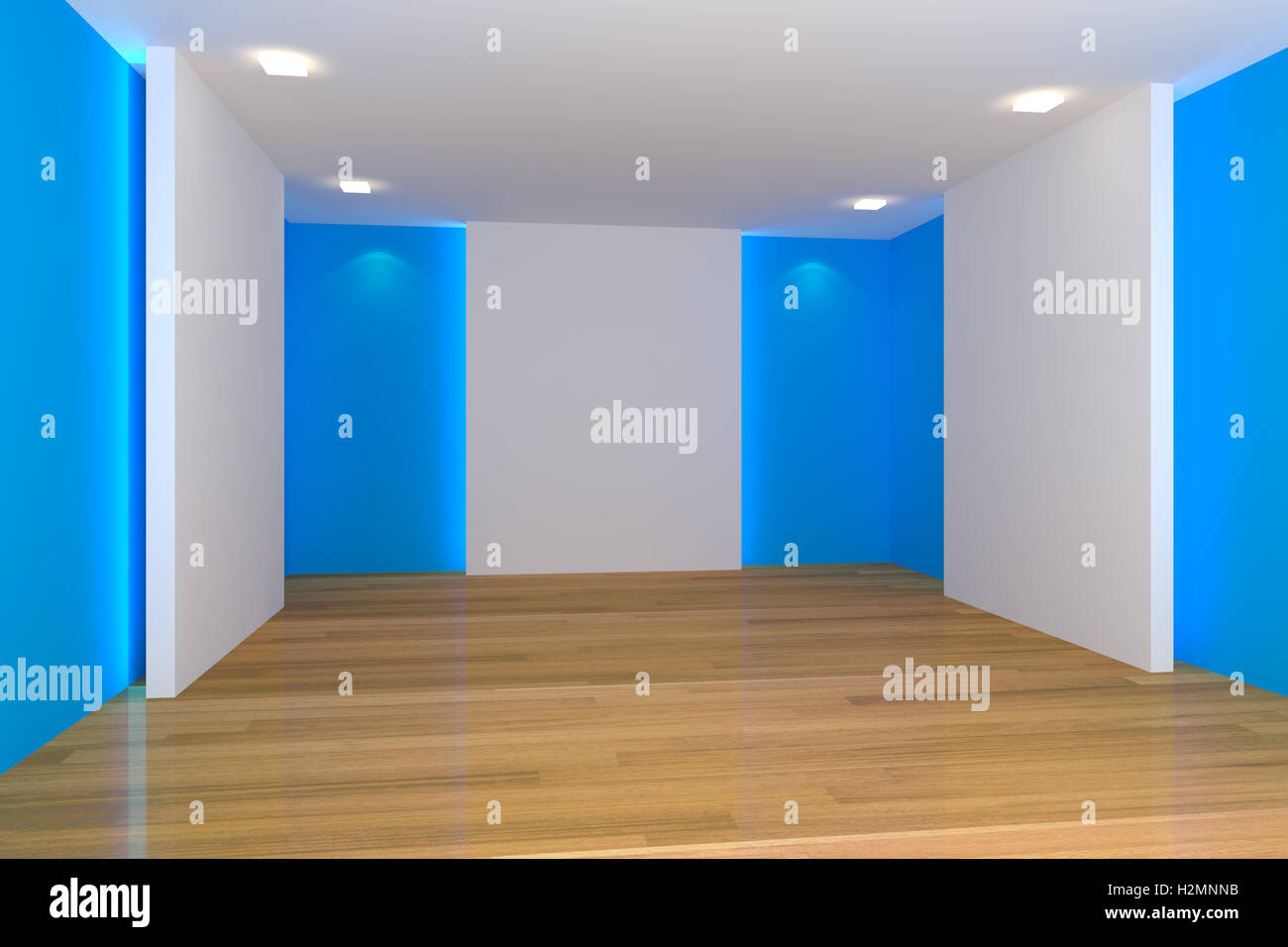 blue empty room Stock Photo - Alamy