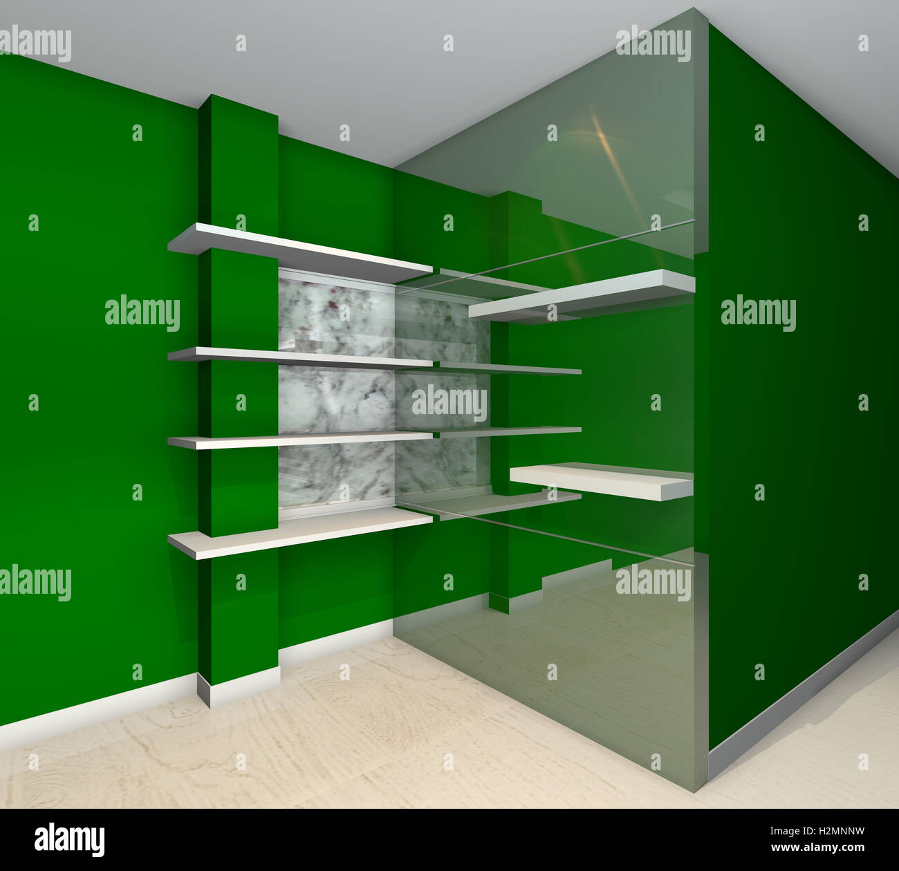 shelves designs green Stock Photo - Alamy