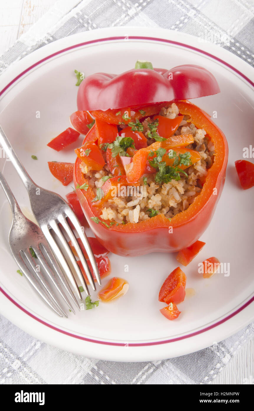 stuffed bell pepper with rice Stock Photo - Alamy