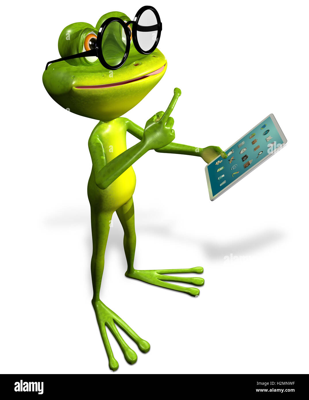 frog with tablet Stock Photo - Alamy