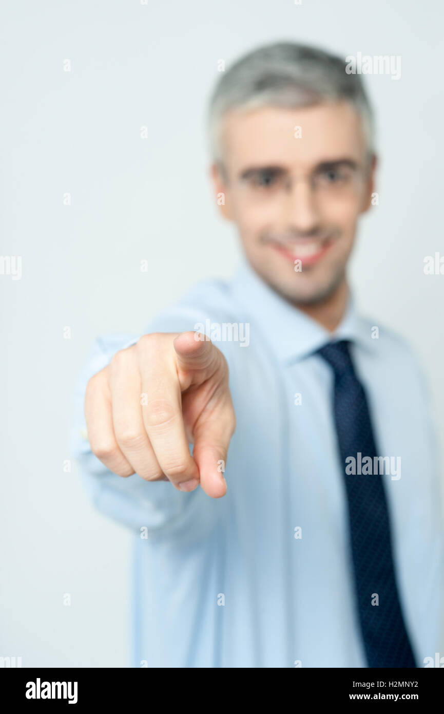 Man pointing a finger towards you Stock Photo - Alamy